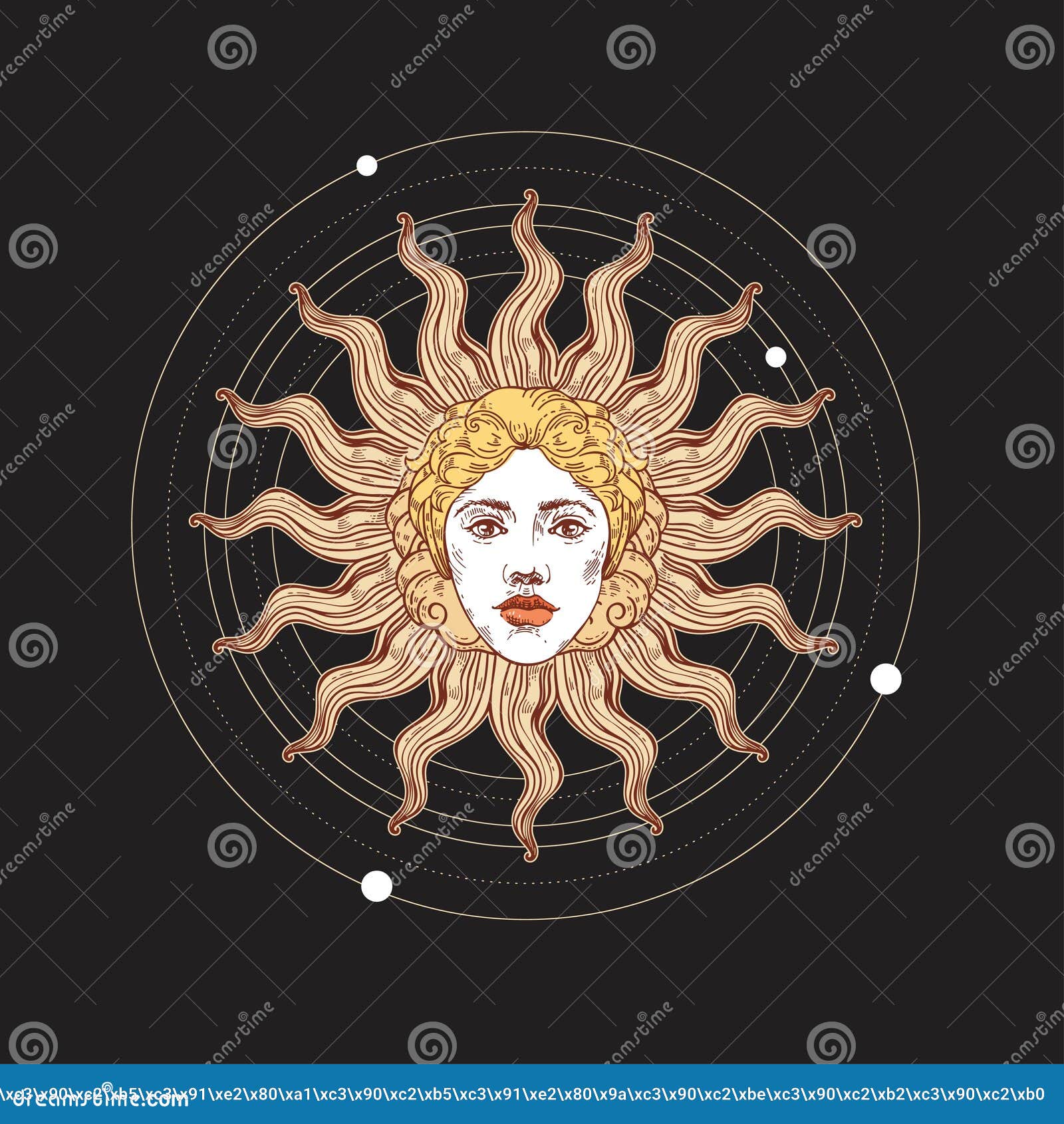 Vector Image of the Sun in the Style of Engraving. Stock Vector ...