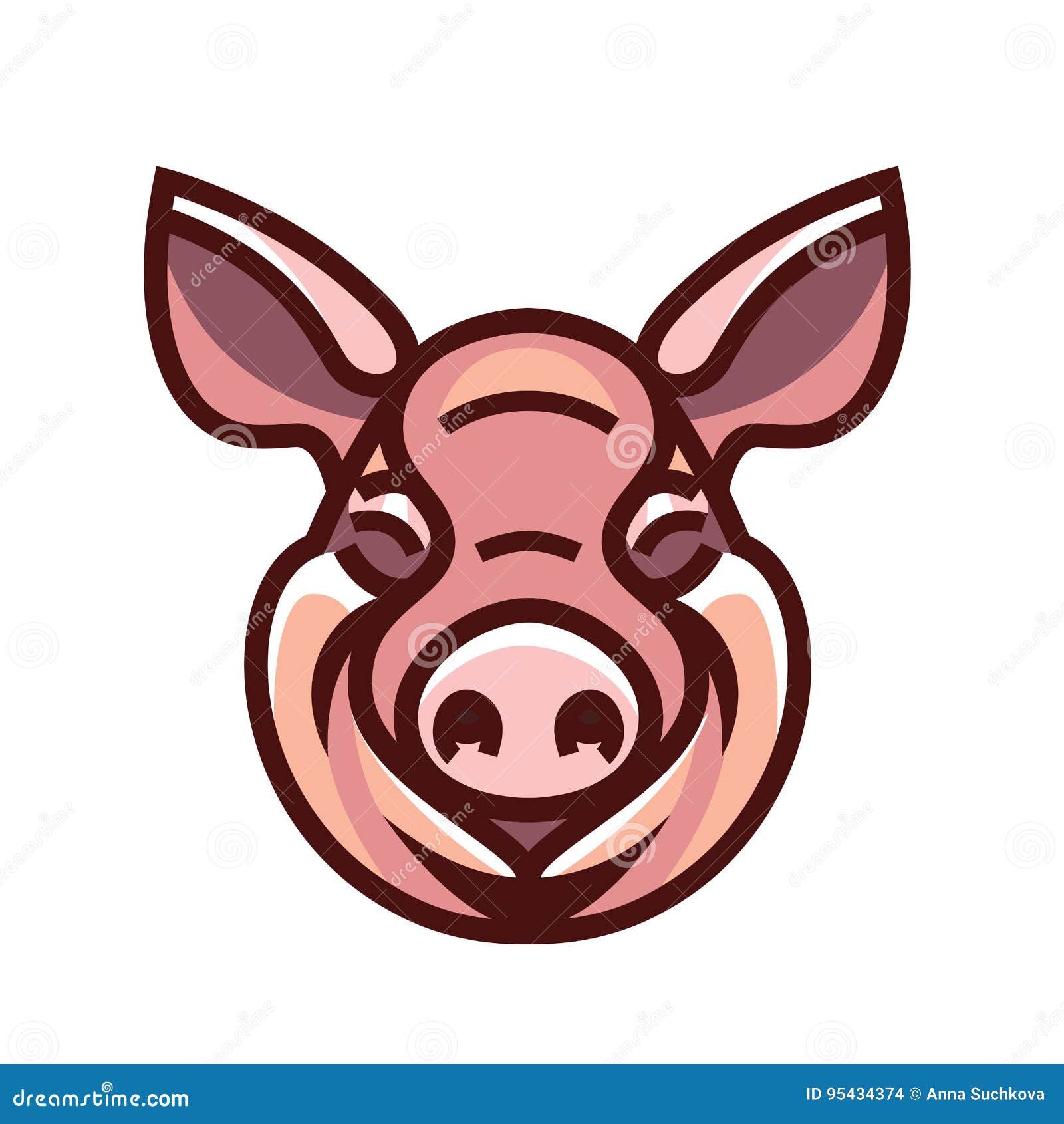 Vector image of swine head stock vector. Illustration of background ...