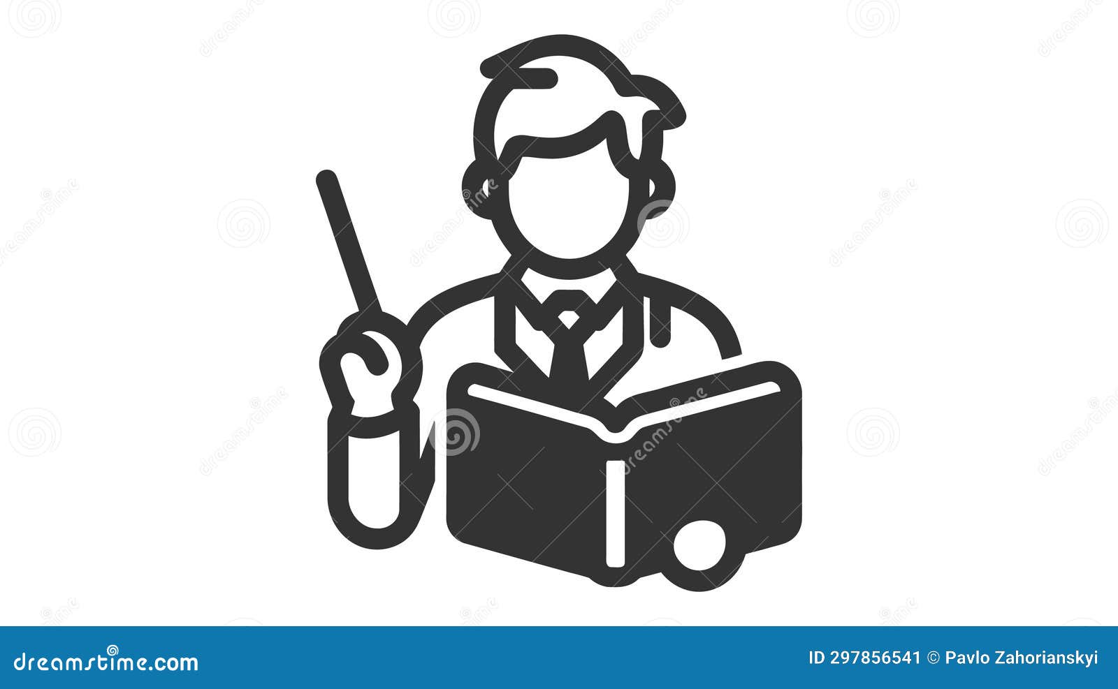 Vector Image Teacher Icon on White Background Stock Vector ...