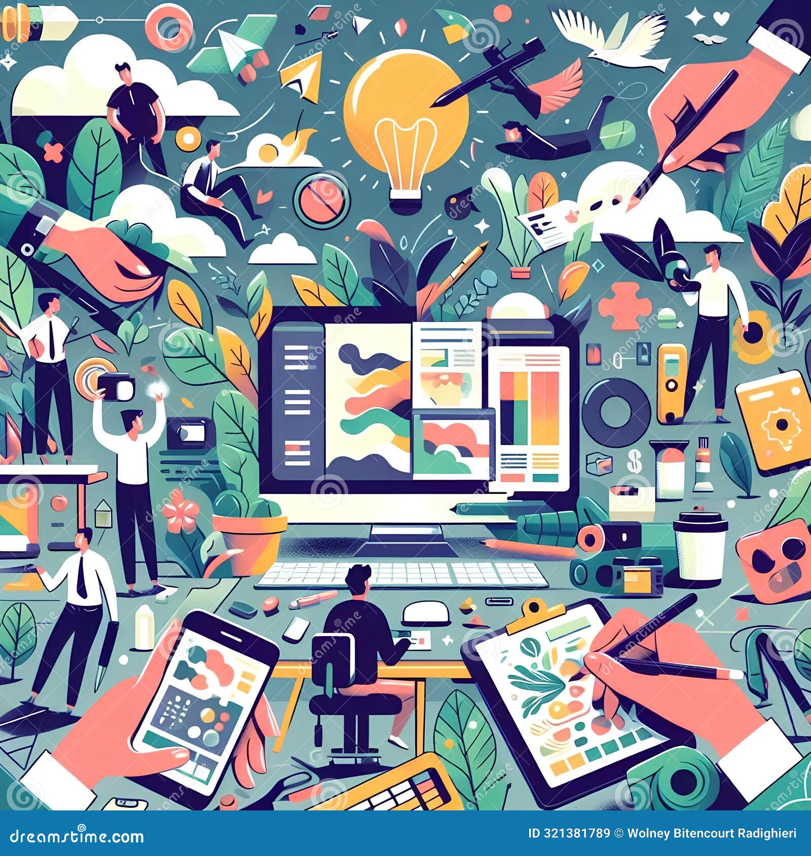 Vector Image of Technological Objects Stock Illustration - Illustration ...