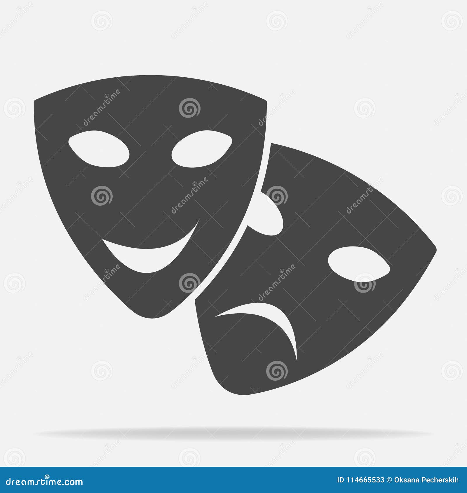 Vector Image Theatrical Face Mask. Drama and Comedy, Laughter an Stock ... Vector Image Theatrical Face Mask. Drama and Comedy, Laughter an Stock ...