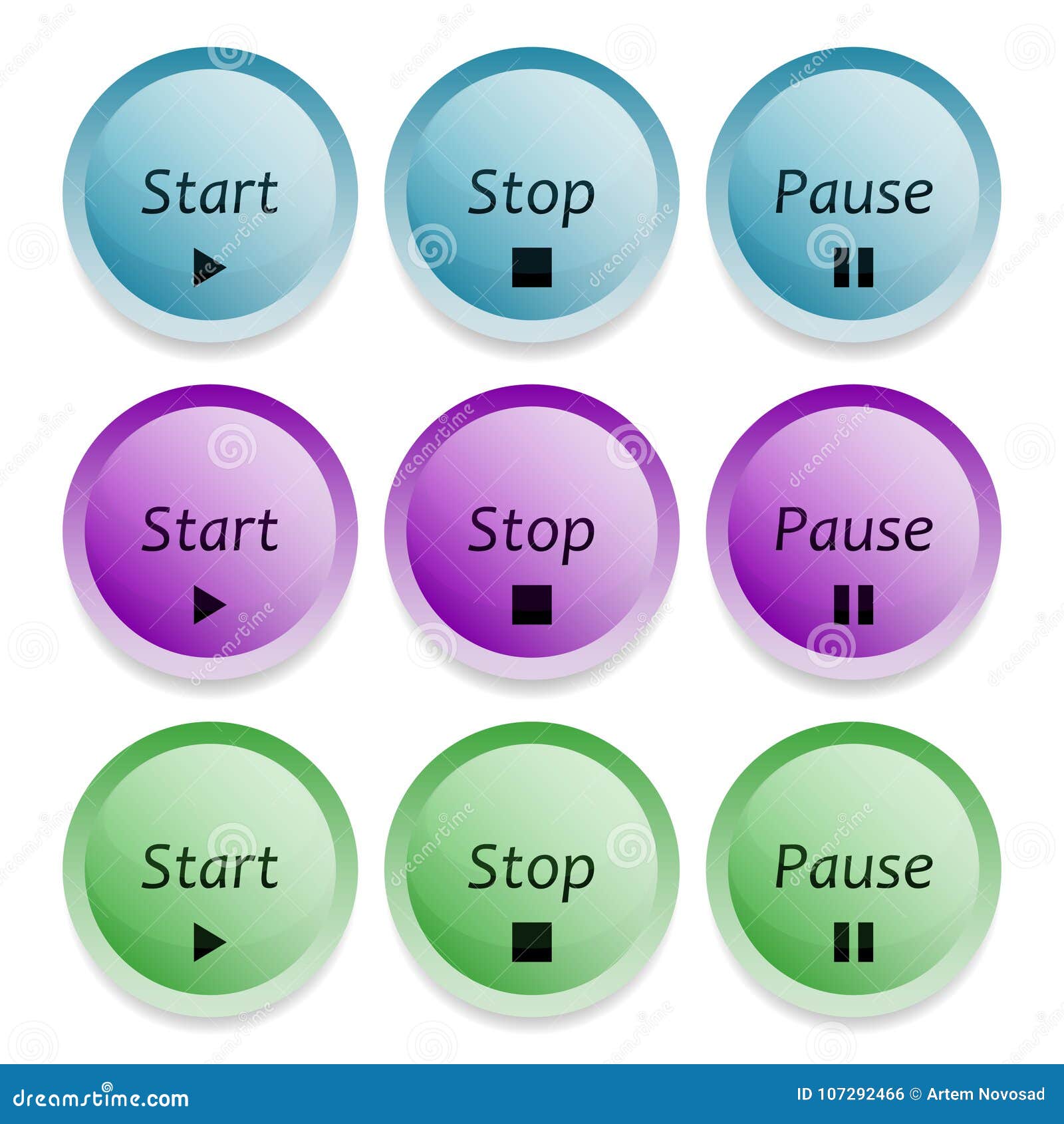 Start, Stop and Pause Buttons Stock Vector - Illustration of audio ... Start, Stop and Pause Buttons Stock Vector - Illustration of audio ...
