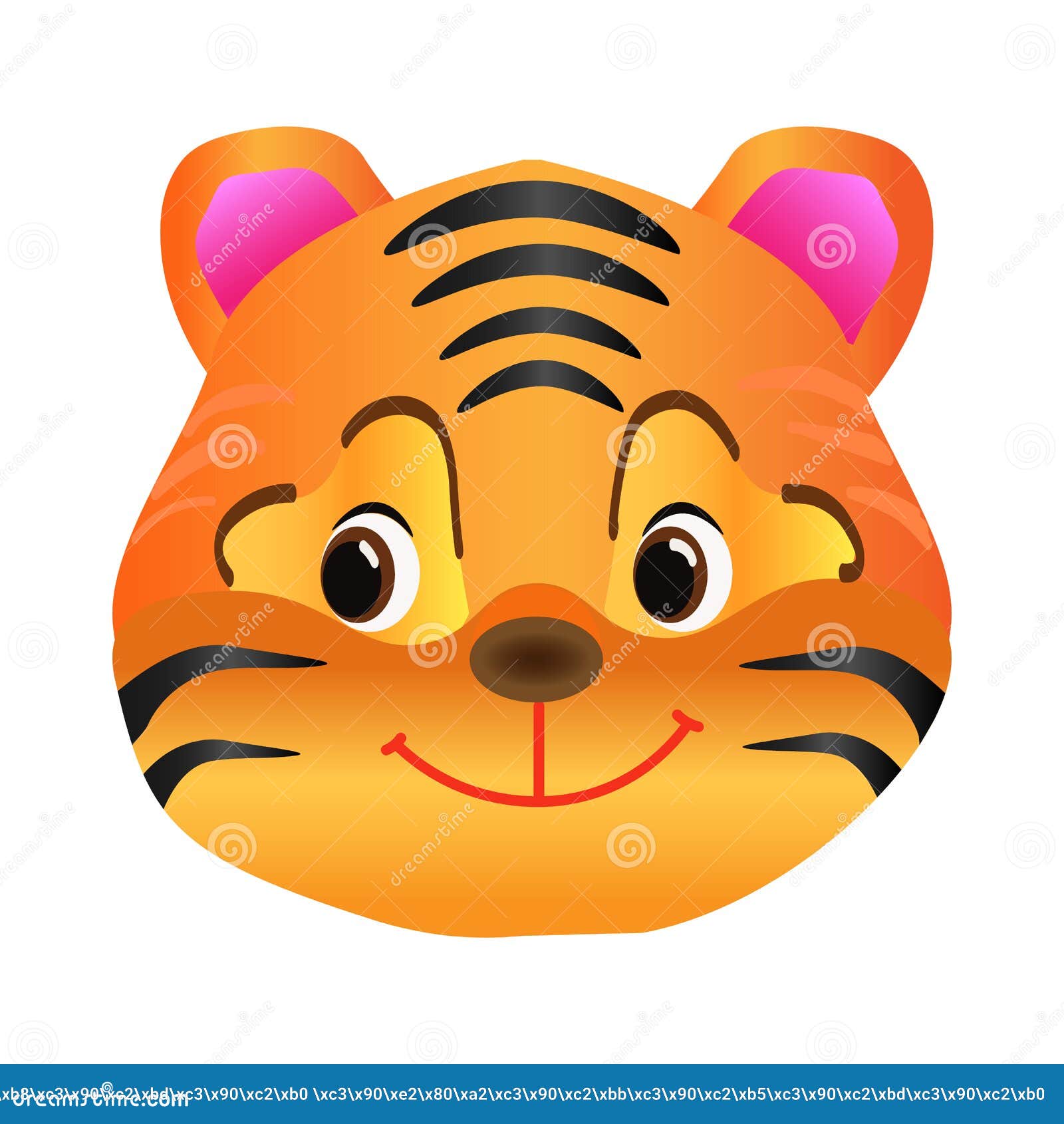 Vector Image of a Tiger Cub`s Face for Children Stock Vector ...