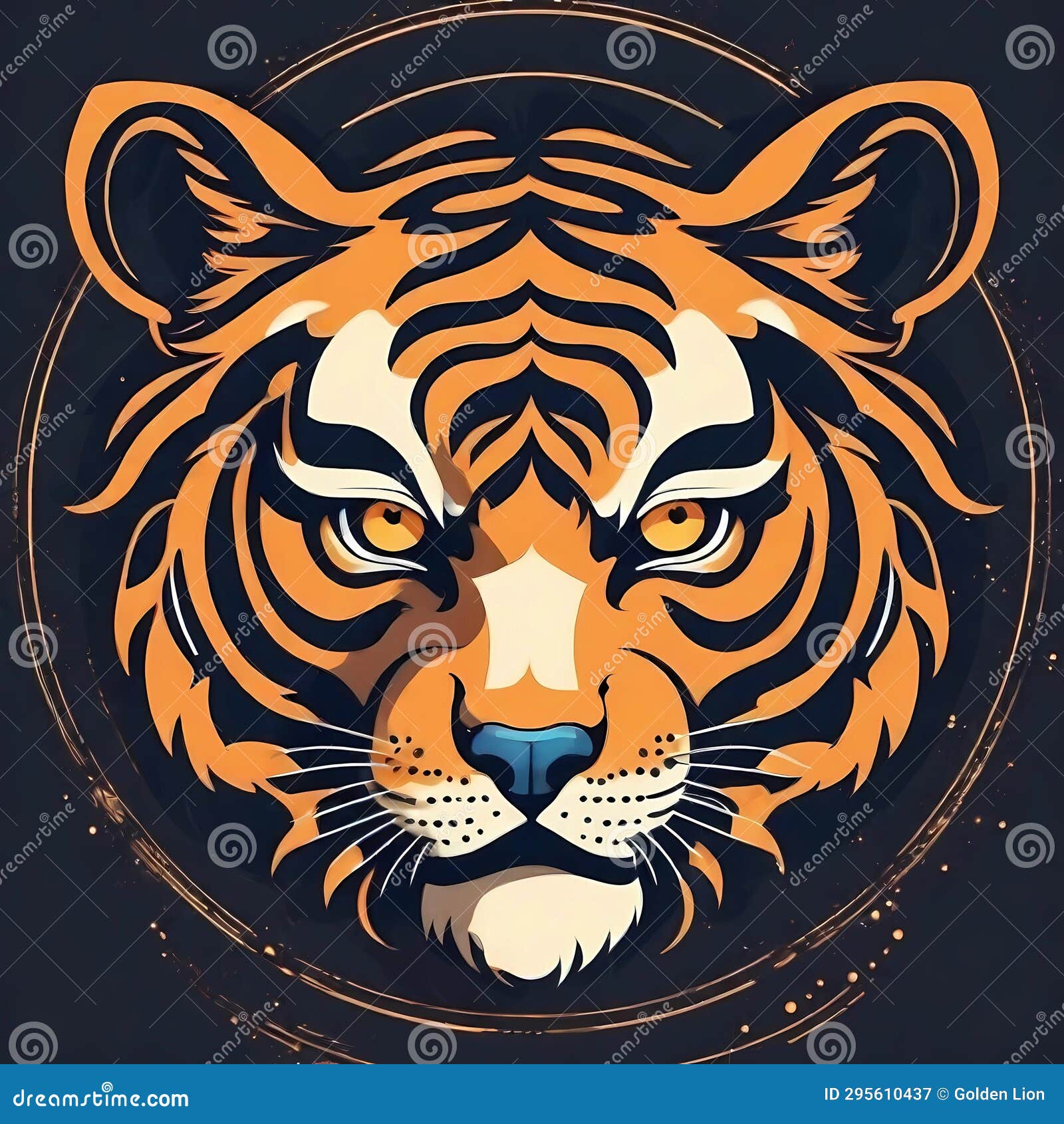 Vector image of a tiger stock illustration. Illustration of symmetry ...