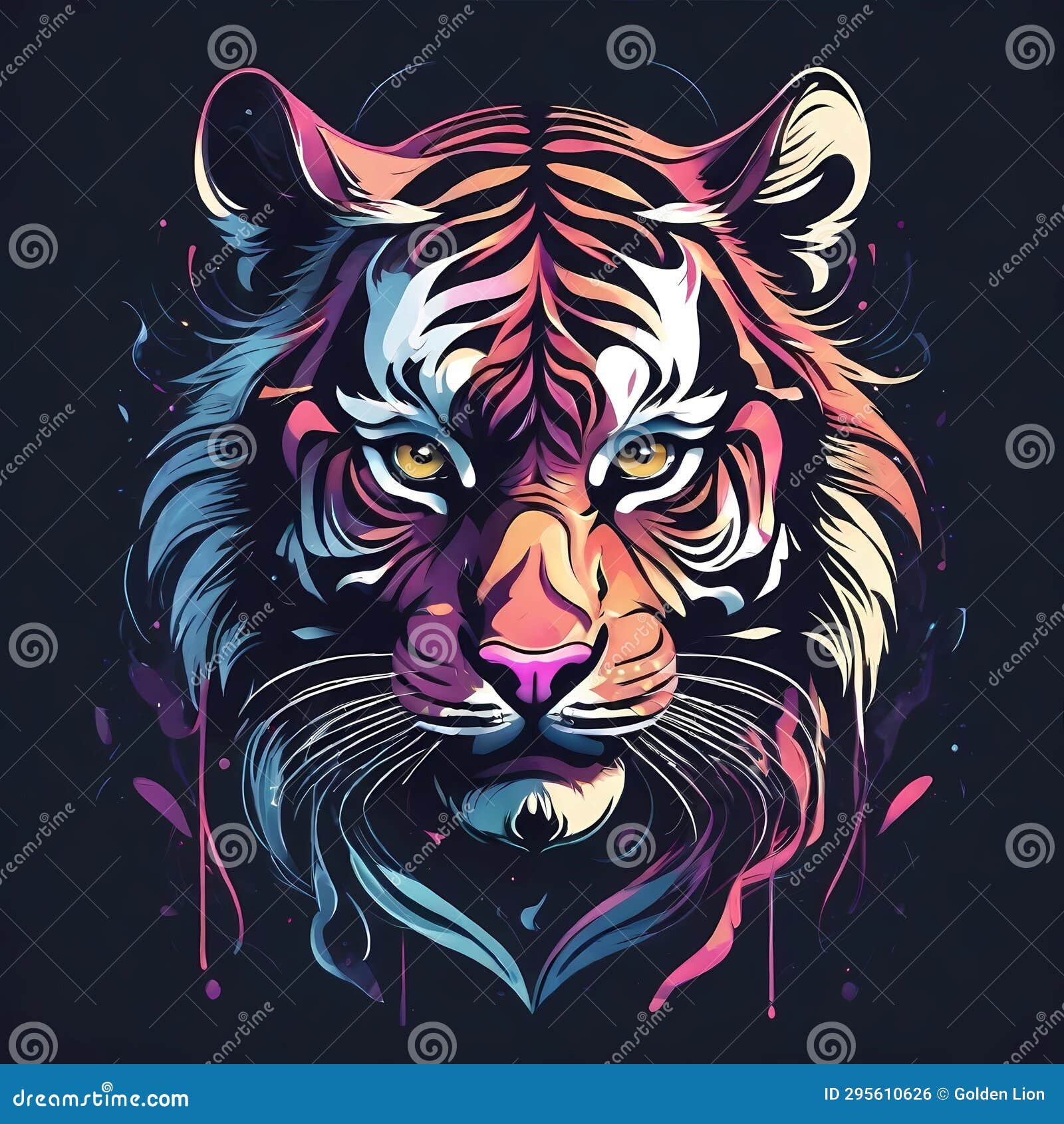 Vector image of a tiger stock illustration. Illustration of symmetry ...