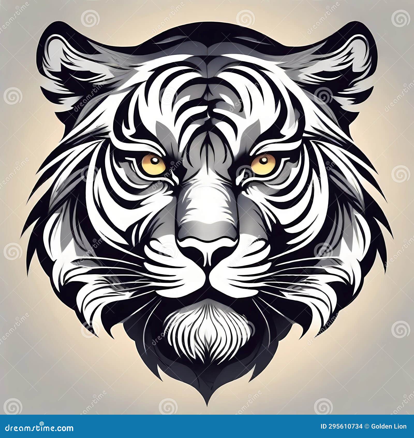 Vector image of a tiger stock illustration. Illustration of window ...