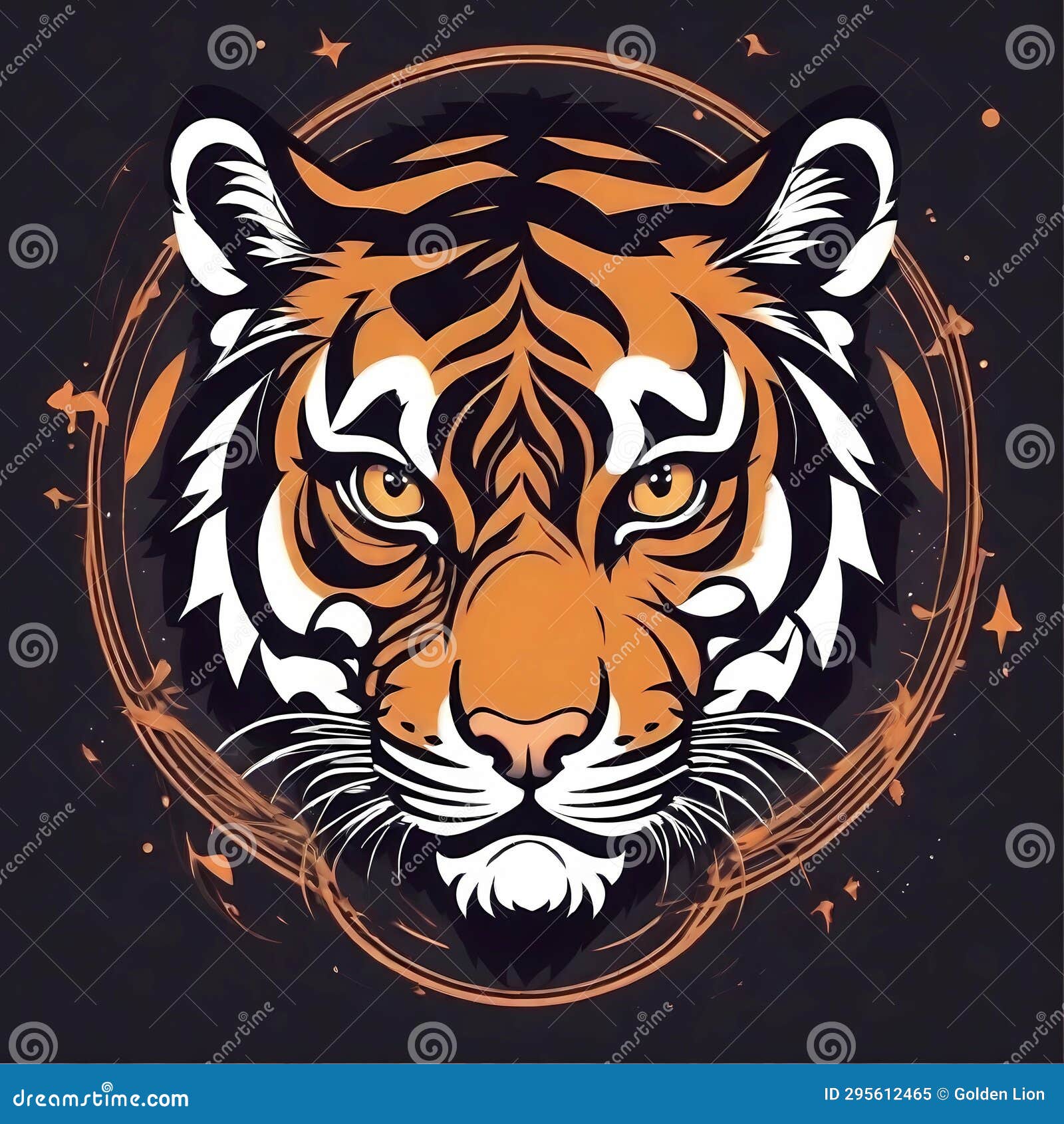 Vector image of a tiger stock illustration. Illustration of clothing ...