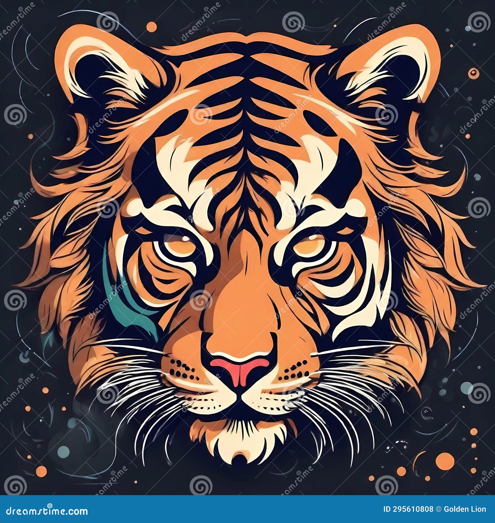 Vector image of a tiger stock illustration. Illustration of circle ...