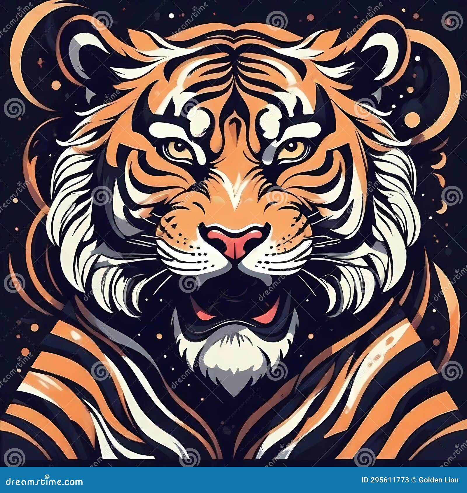 Vector image of a tiger stock illustration. Illustration of comics ...