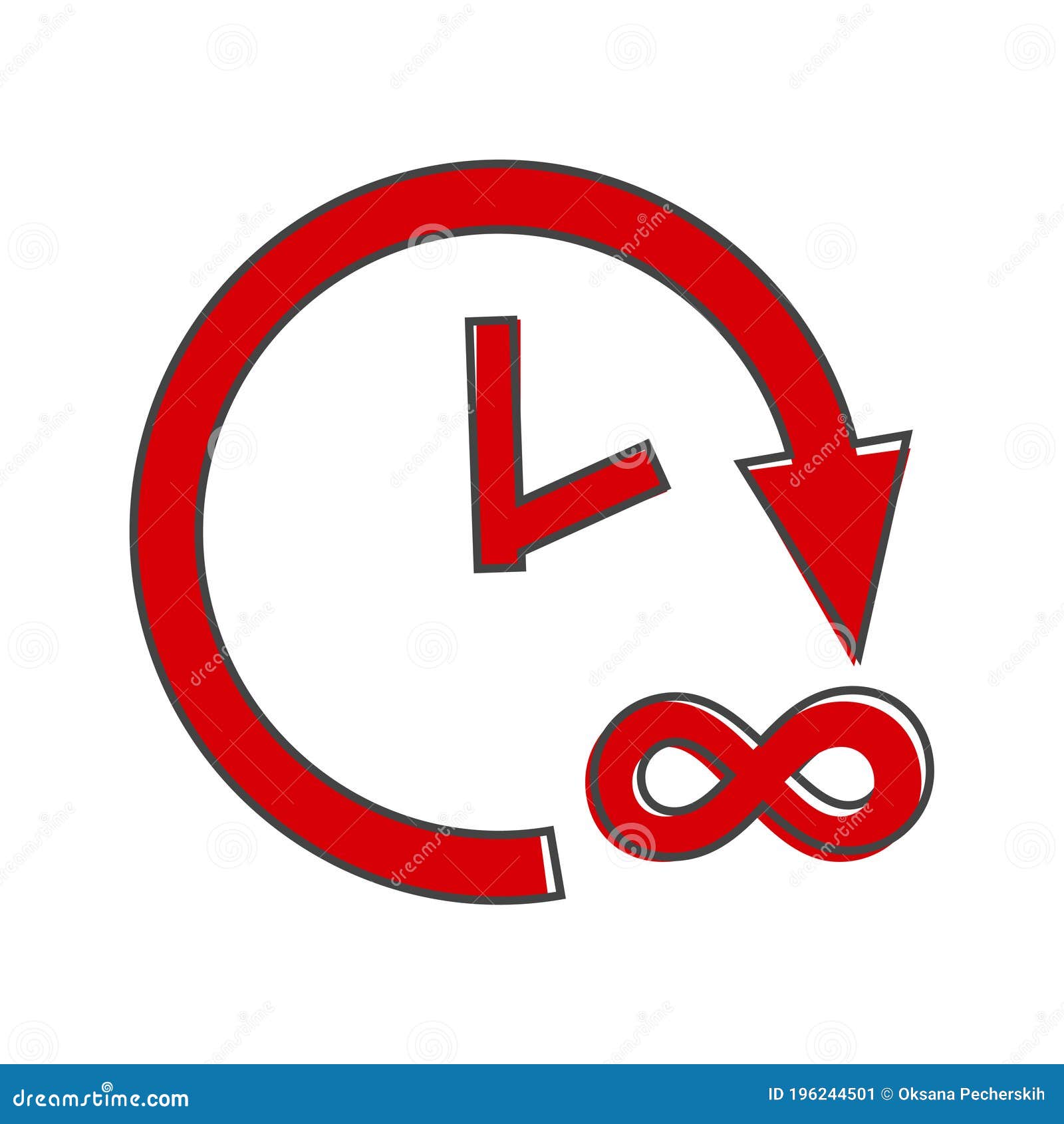 Vector Image of Time, Hours and Infinity Vector on Cartoon Style on ...