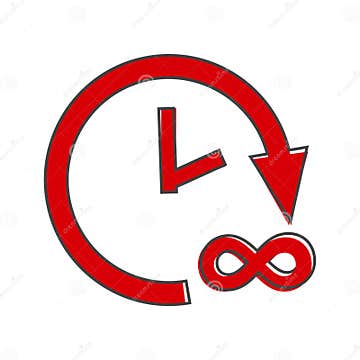 Vector Image of Time, Hours and Infinity Vector on Cartoon Style on ...