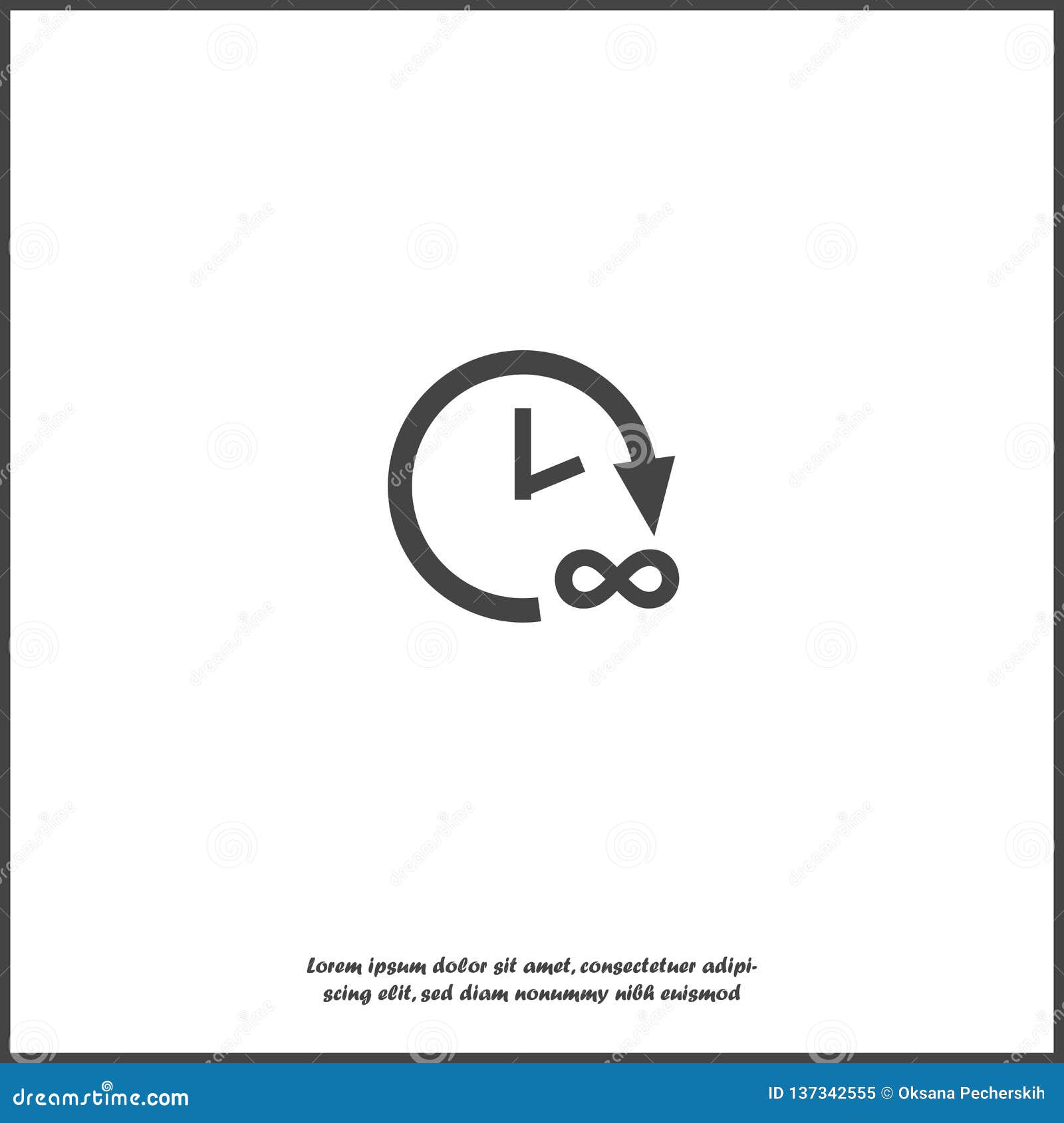 Vector Image of Time, Hours and Infinity Vector on White Isolated ...
