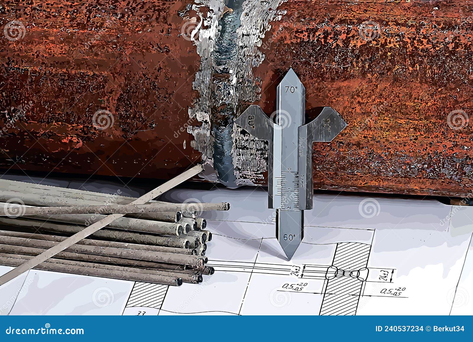 Vector Image of Tools for Visual and Measuring Inspection of Welds ...