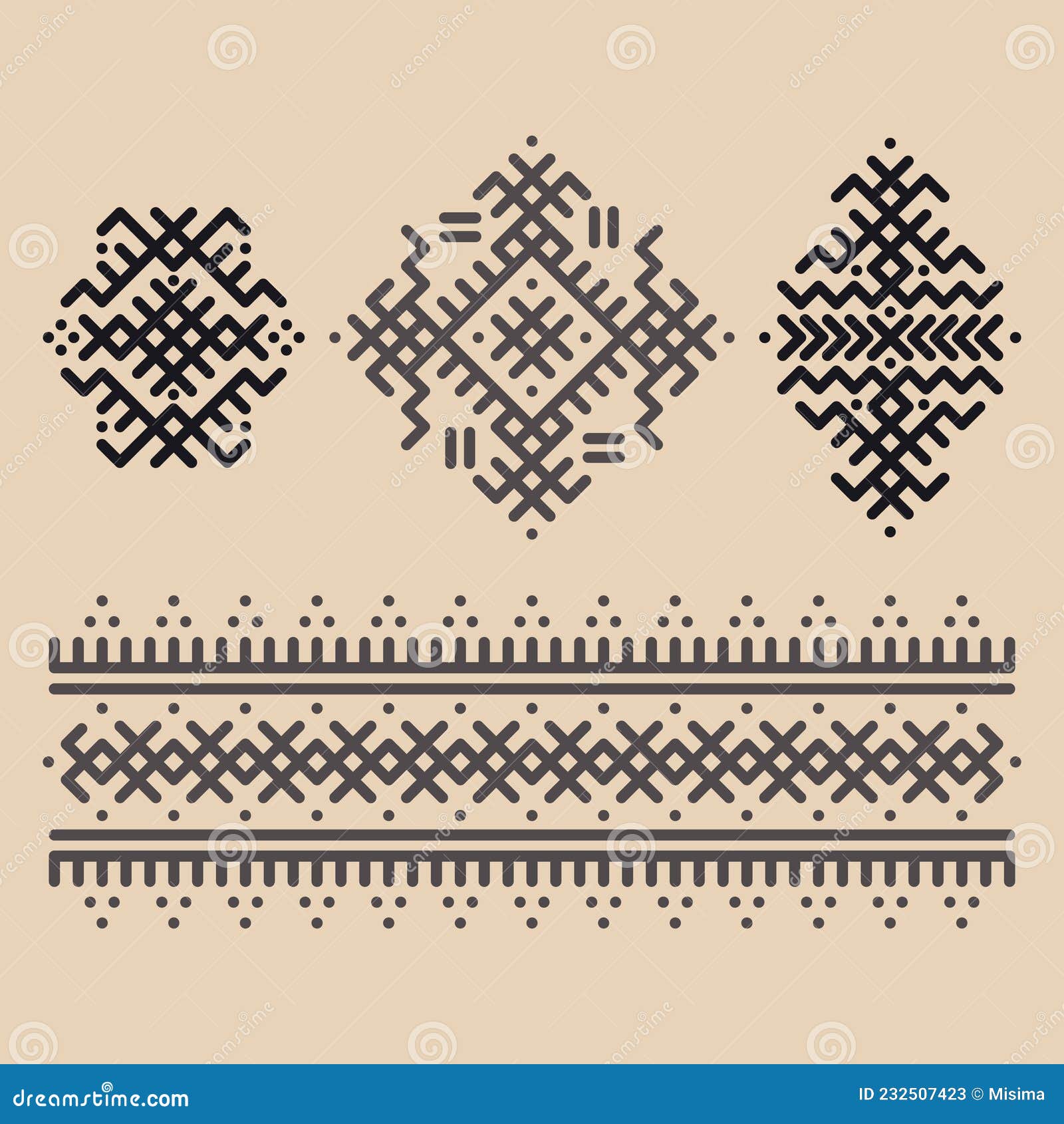 Vector Image of Traditional Berber Tattoos Stock Vector - Illustration ...