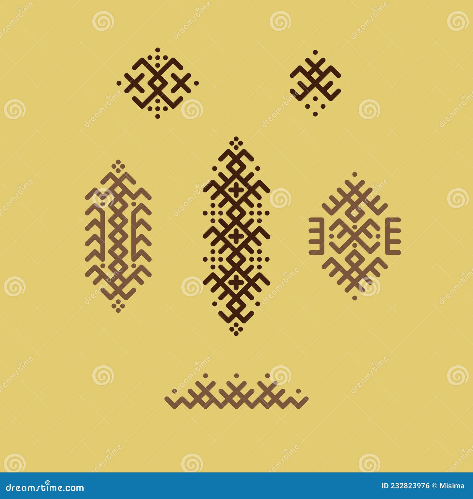 Vector Image of Traditional Berber Tattoos Stock Vector - Illustration ...