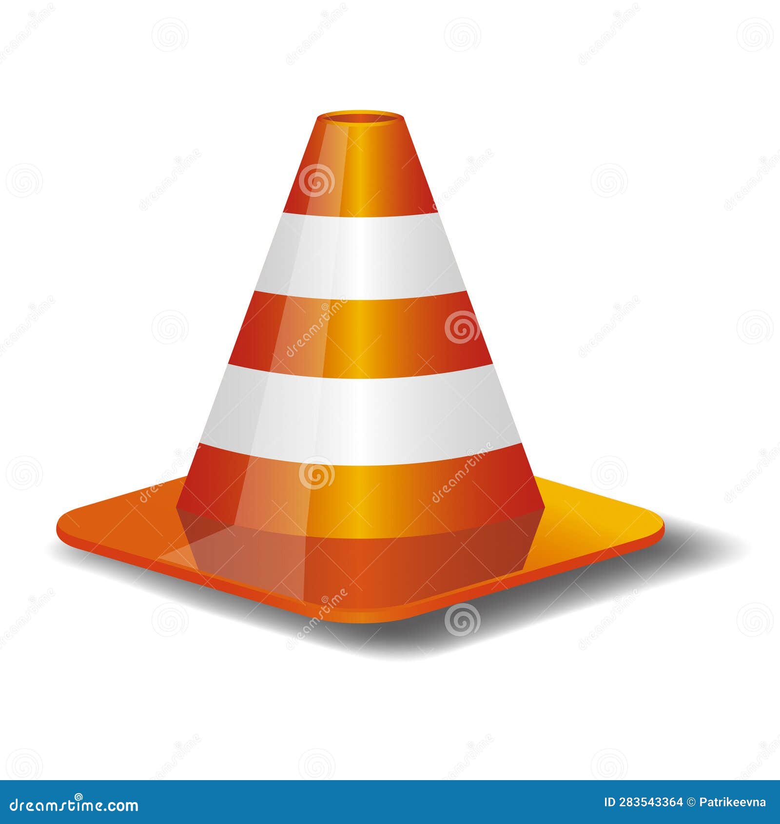 Vector Image of the Traffic Cone with a Shadow Isolated on the White ...