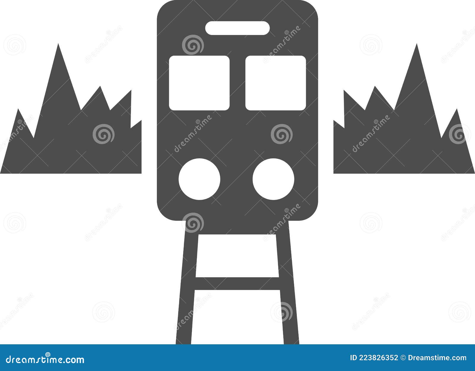 Vector Image of a Train on the Rails. Stock Vector - Illustration of ...
