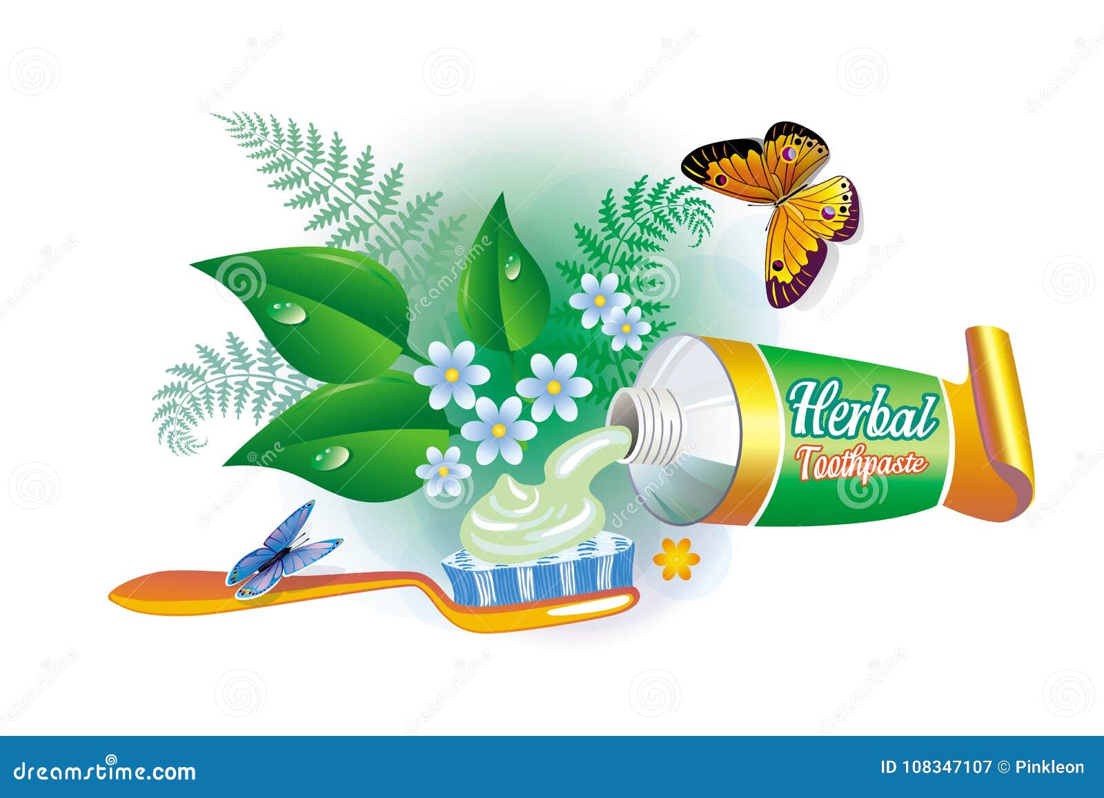 Vector Image of a Tube of Herbal Toothpaste Stock Illustration ...