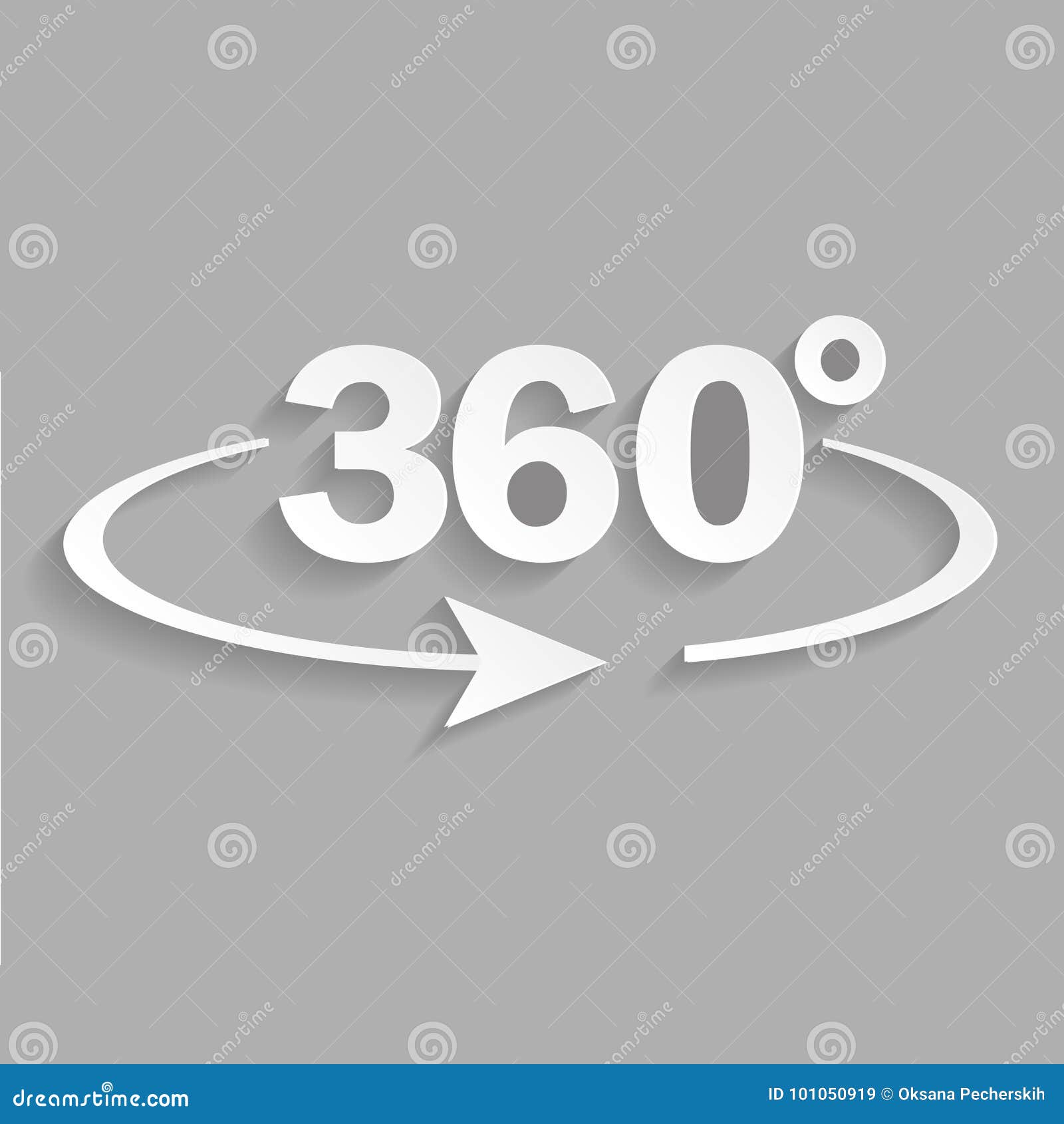 Vector Image Turn Sign 360 Degrees.Vector Icon Whith Shadow Design ...
