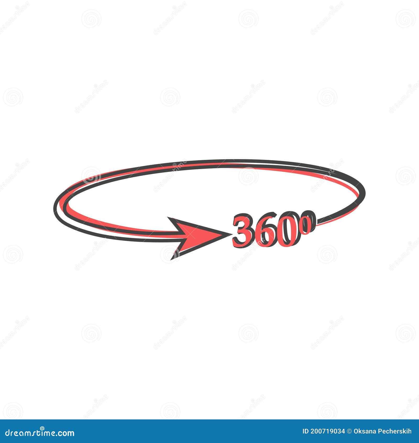 Vector Image Turn Sign 360 Degrees on White Isolated Background Stock ...