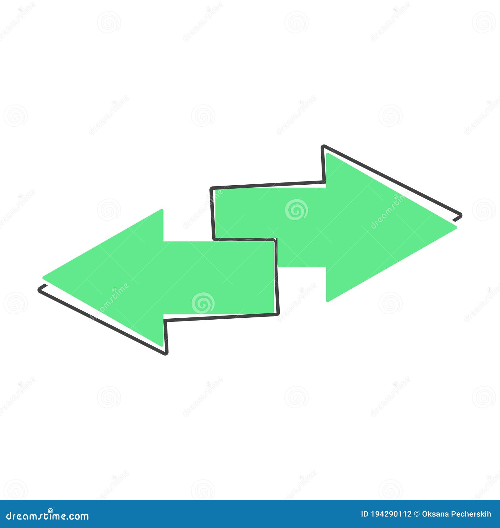 Vector Image Two Arrows. Right Arrow and Left Arrow Stock Vector ...