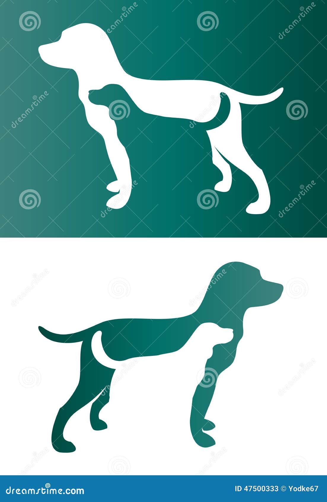 Vector Image of an Two Dog. Stock Vector - Illustration of closeup ...