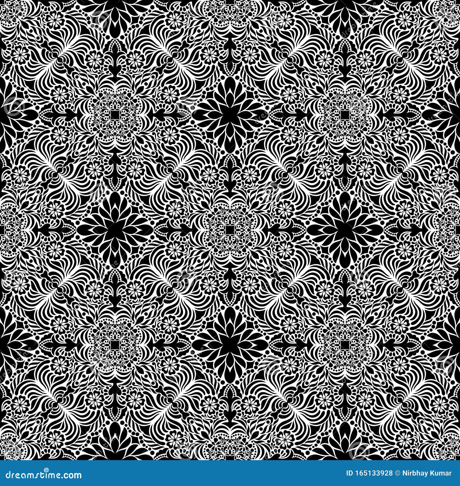 Vector - Black and White Seamless Pattern, Lace Texture, Vector Tulle ...