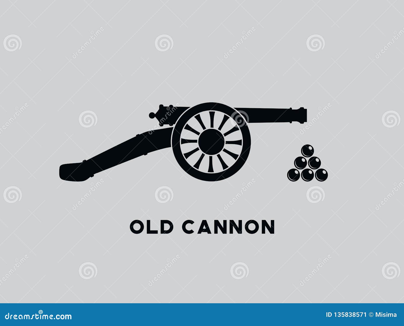 Vector retro cannon stock vector. Illustration of antique - 135838571