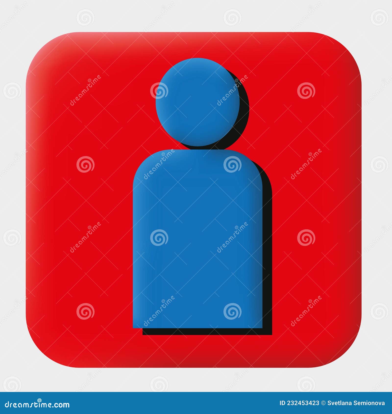 Vector Image of a Volumetric User Icon in Blue Stock Vector ...
