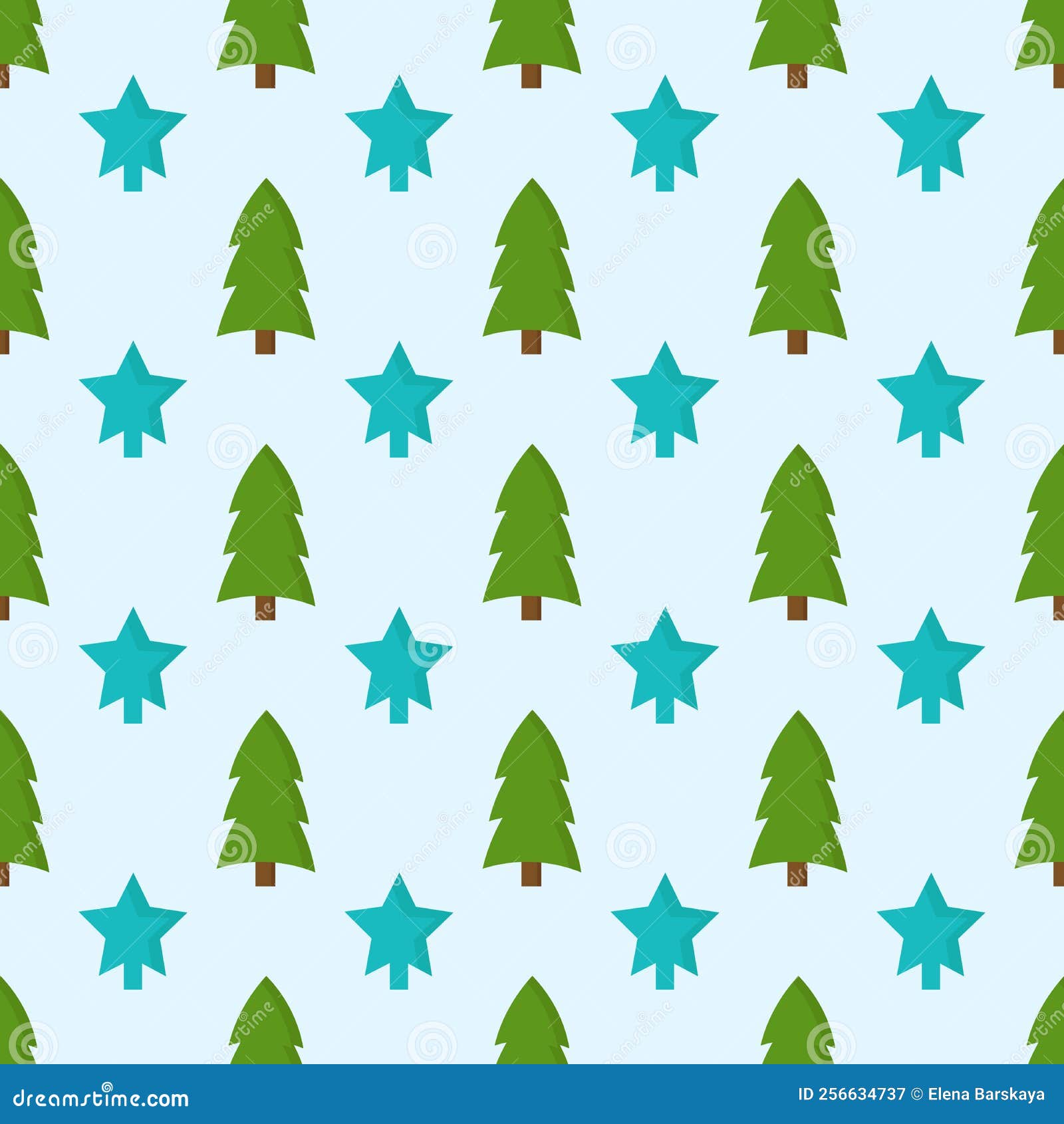 Pattern of a Christmas Tree and a Green Star Stock Vector ...