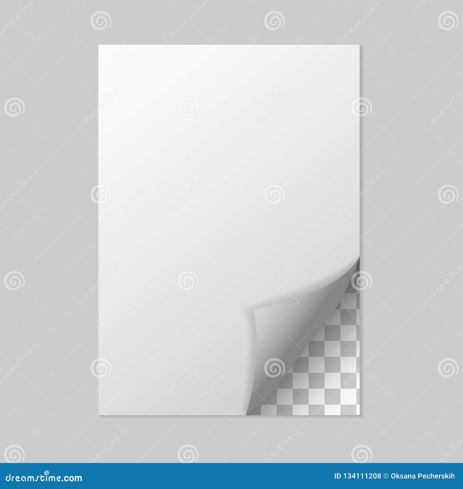 Vector Image of a White Sheet with Folded Edge. Realistic Image of a ...