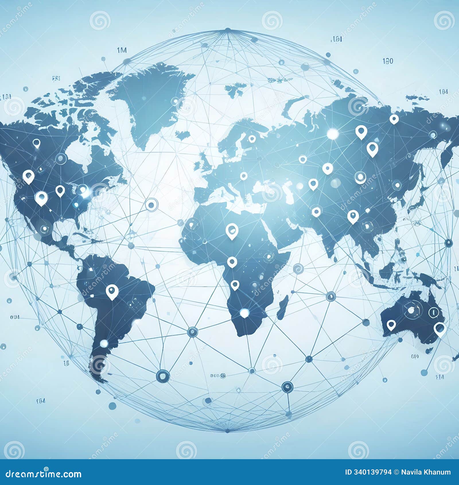 A Vector Image of a World Map Stock Illustration - Illustration of font ...