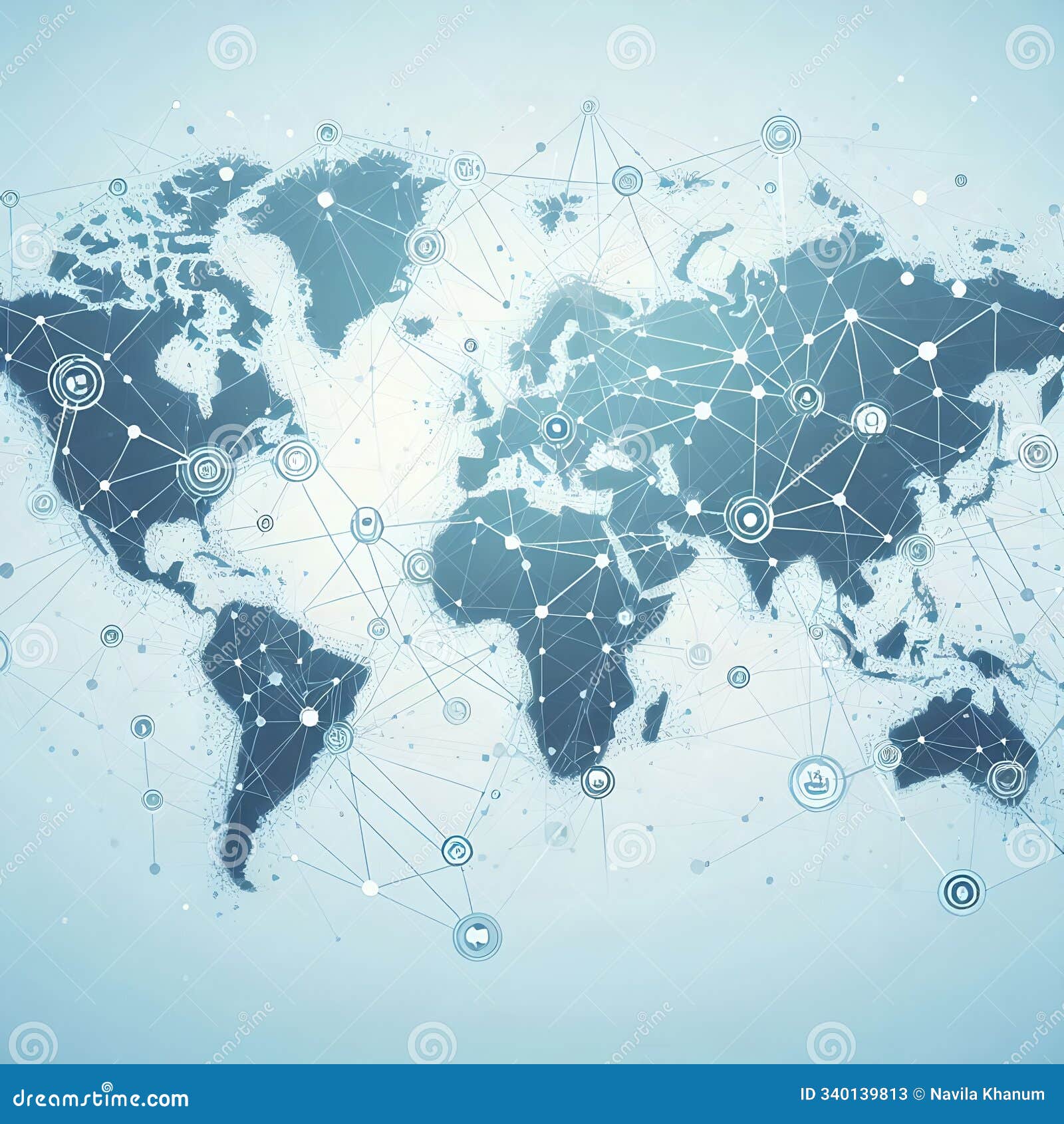 A Vector Image of a World Map Stock Illustration - Illustration of ...