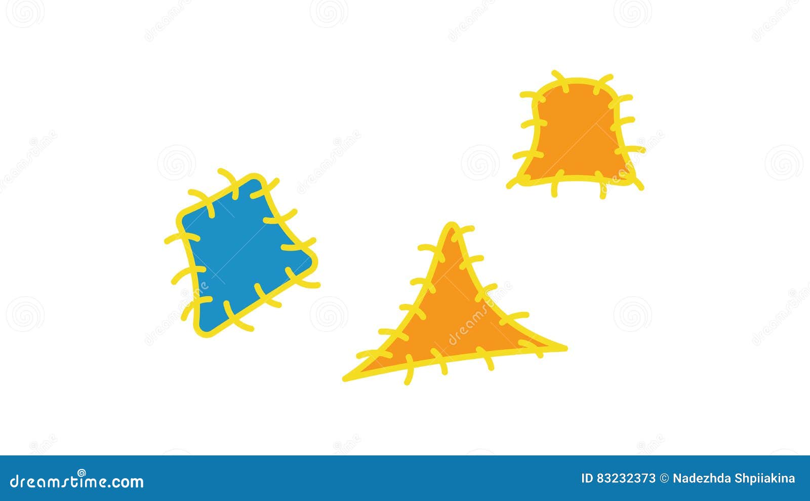 Vector Image of Yellow and Blue Patches on a White Background. Stock ...