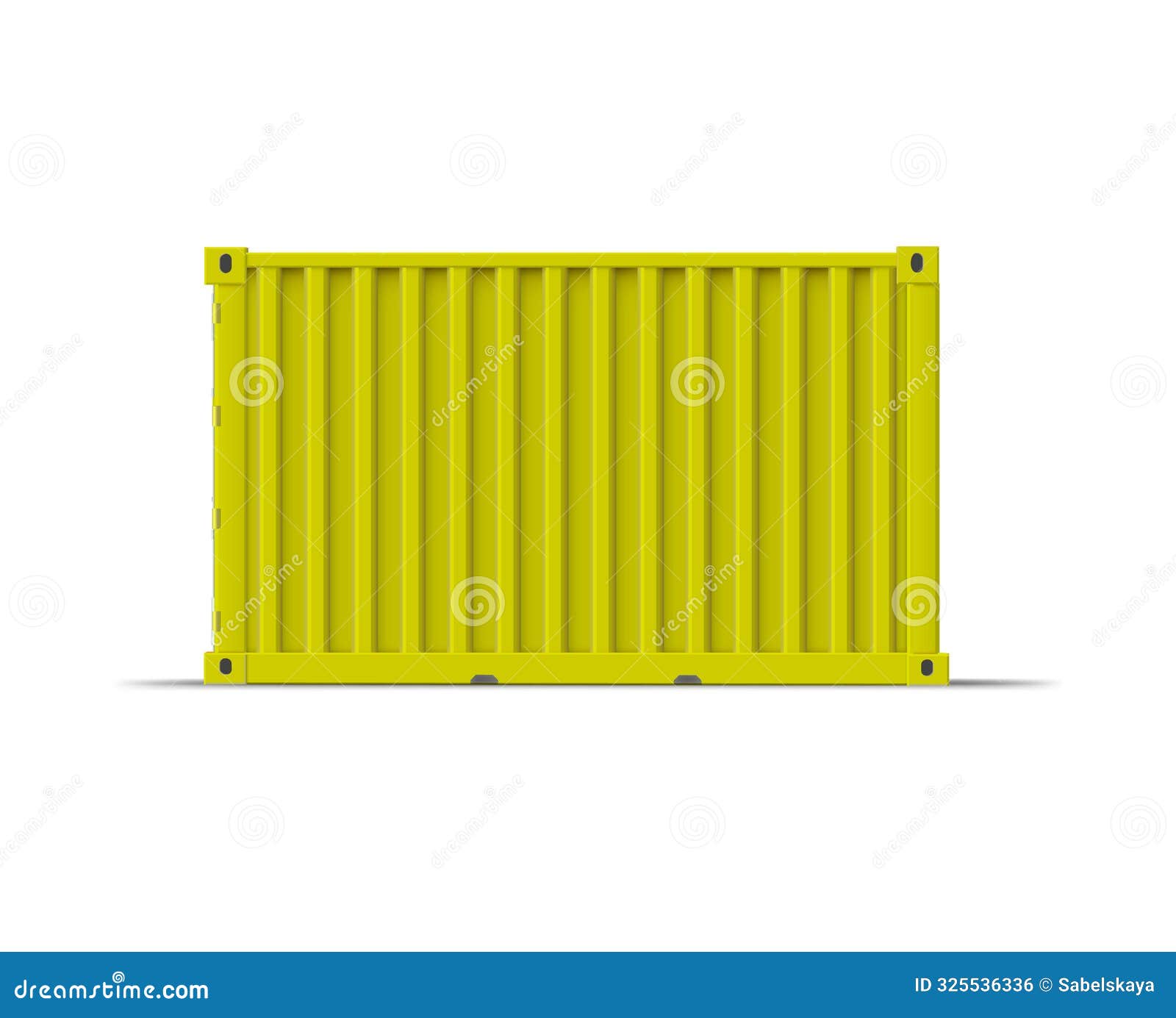 Vector Mockup of a Yellow Cargo Container, Side View. Stock Vector ...