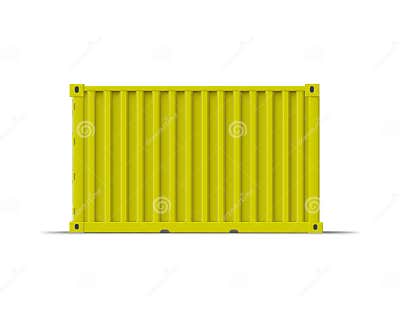 Vector Mockup of a Yellow Cargo Container, Side View. Stock Vector ...