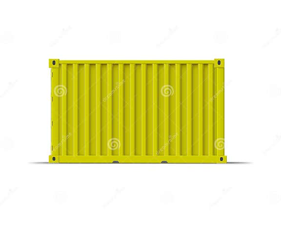 Vector Mockup of a Yellow Cargo Container, Side View. Stock Vector ...