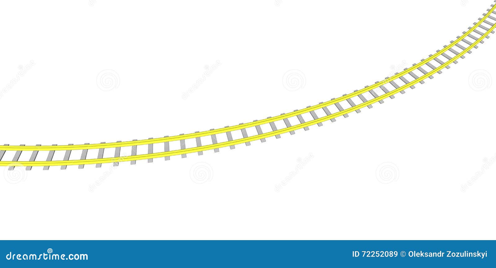 Vector Image Yellow Railway on White Stock Illustration - Illustration ...