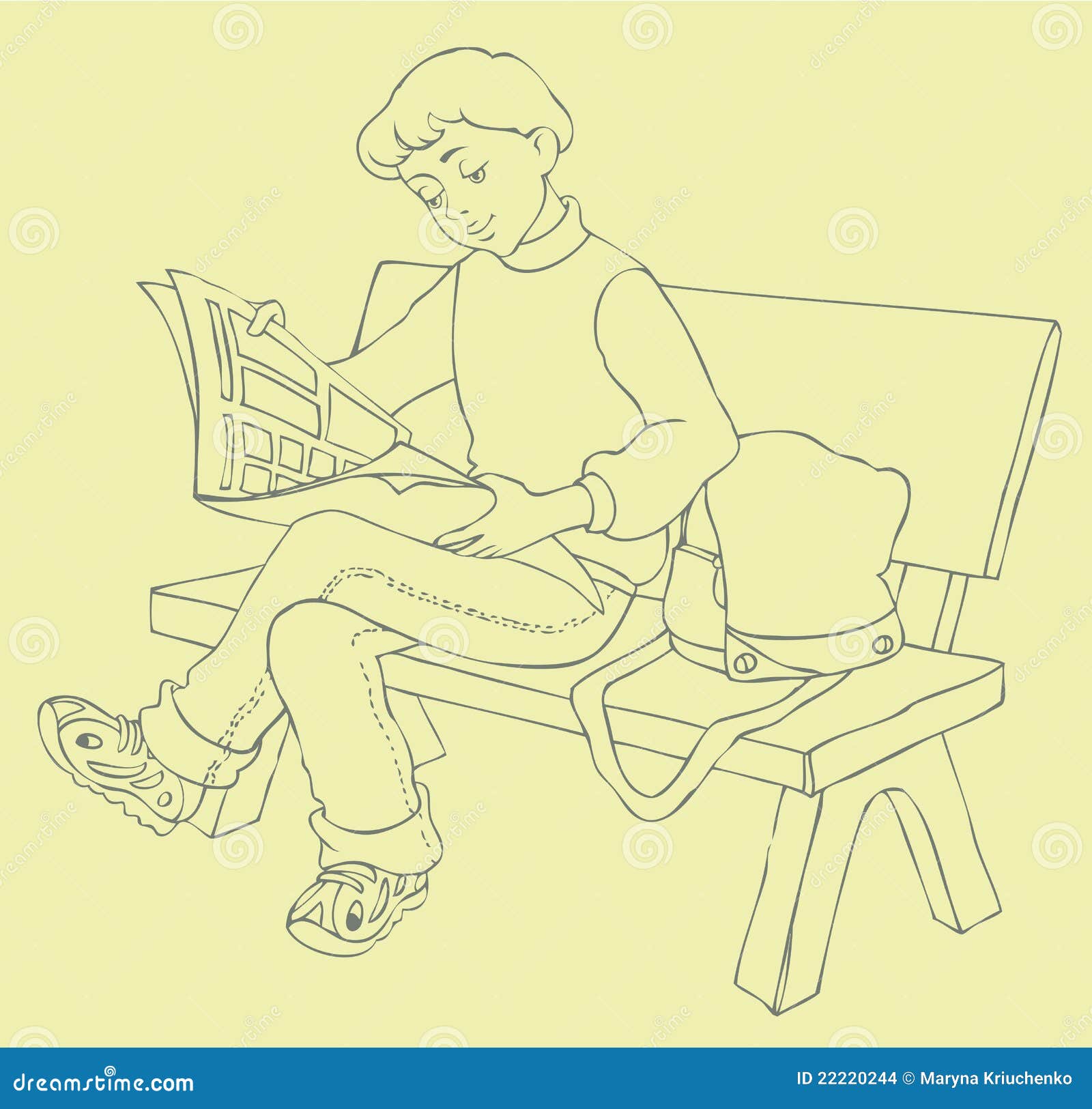 Vector Image. Young Readers Read a Magazine Stock Illustration ...