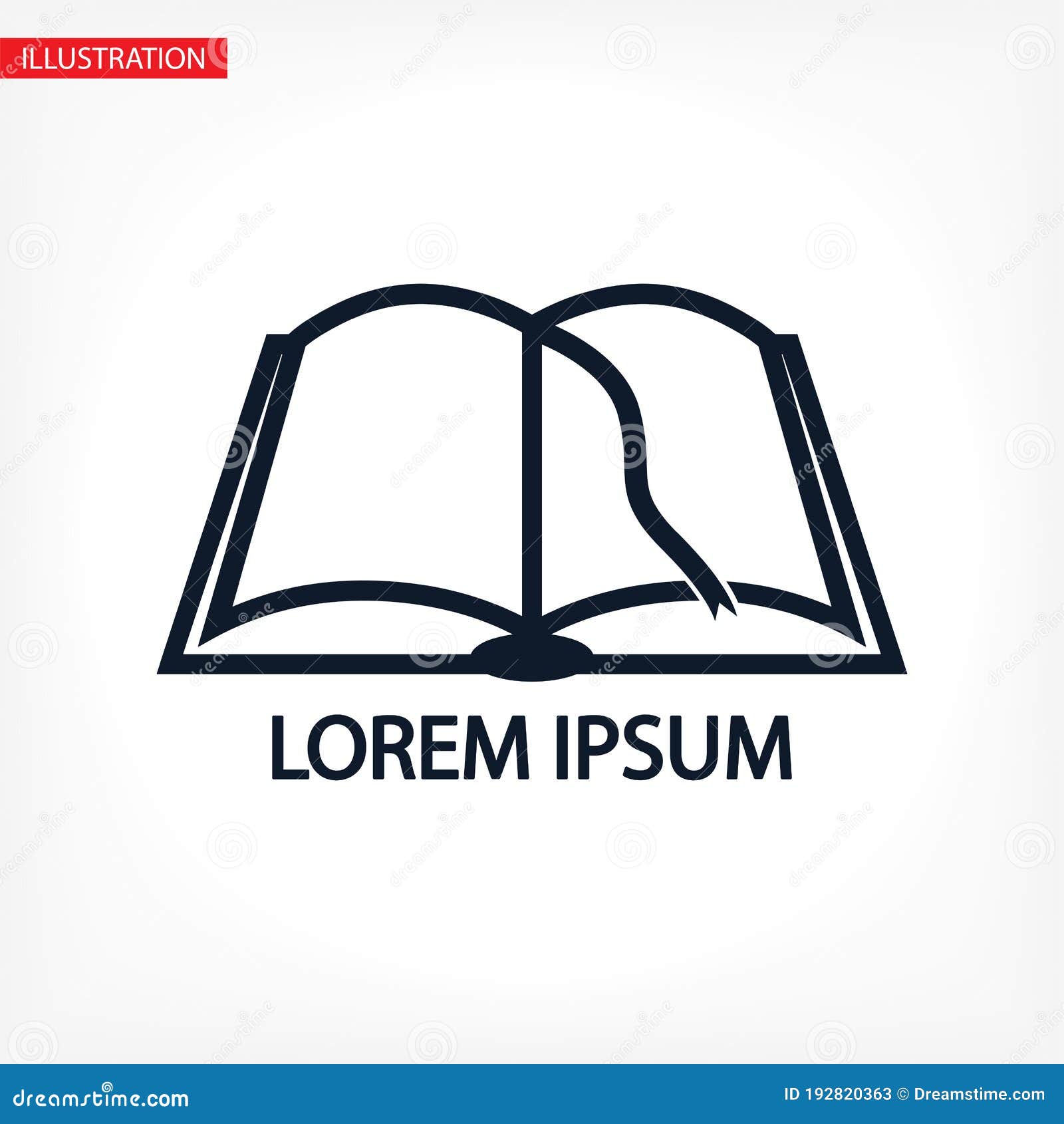 Black Open Book with Text Icon. Vector Icon Be Used As Logo for ...