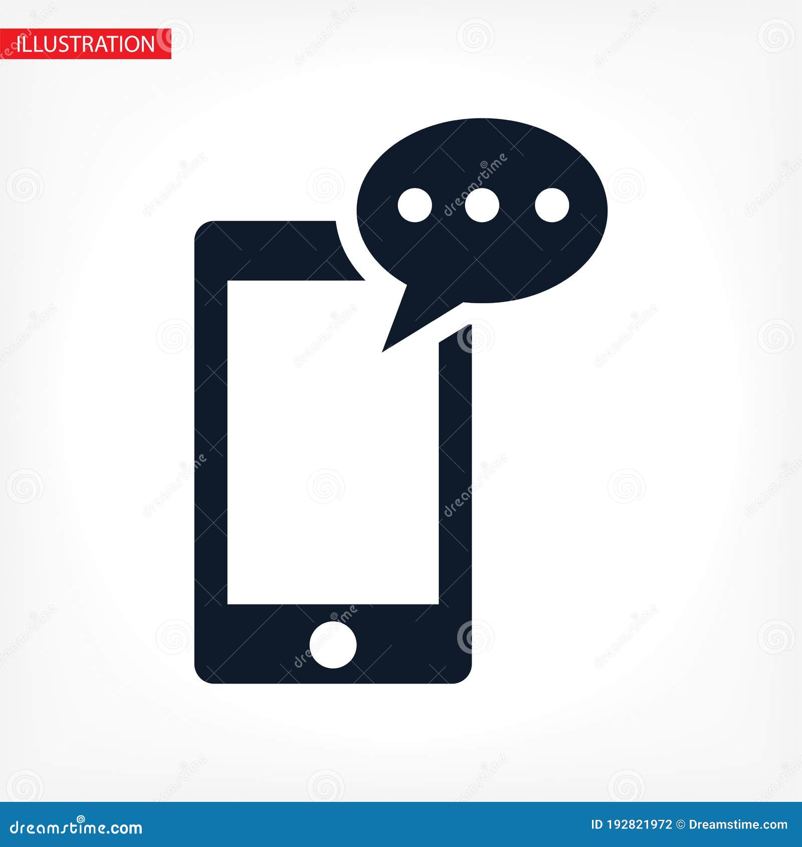 Message Vector Icon in Trendy Flat Style Isolated on Grey Background ...