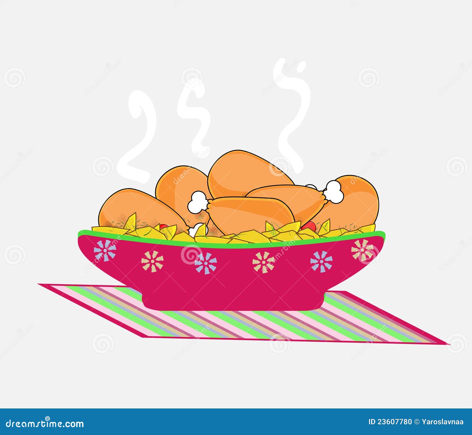 Vector Images of Chicken Leg with Potatoes Stock Vector - Illustration ...