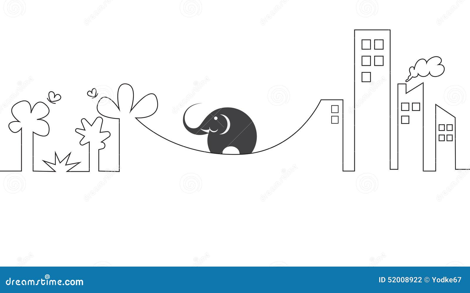 Vector Images of Elephants on a Rope. Stock Vector - Illustration of ...