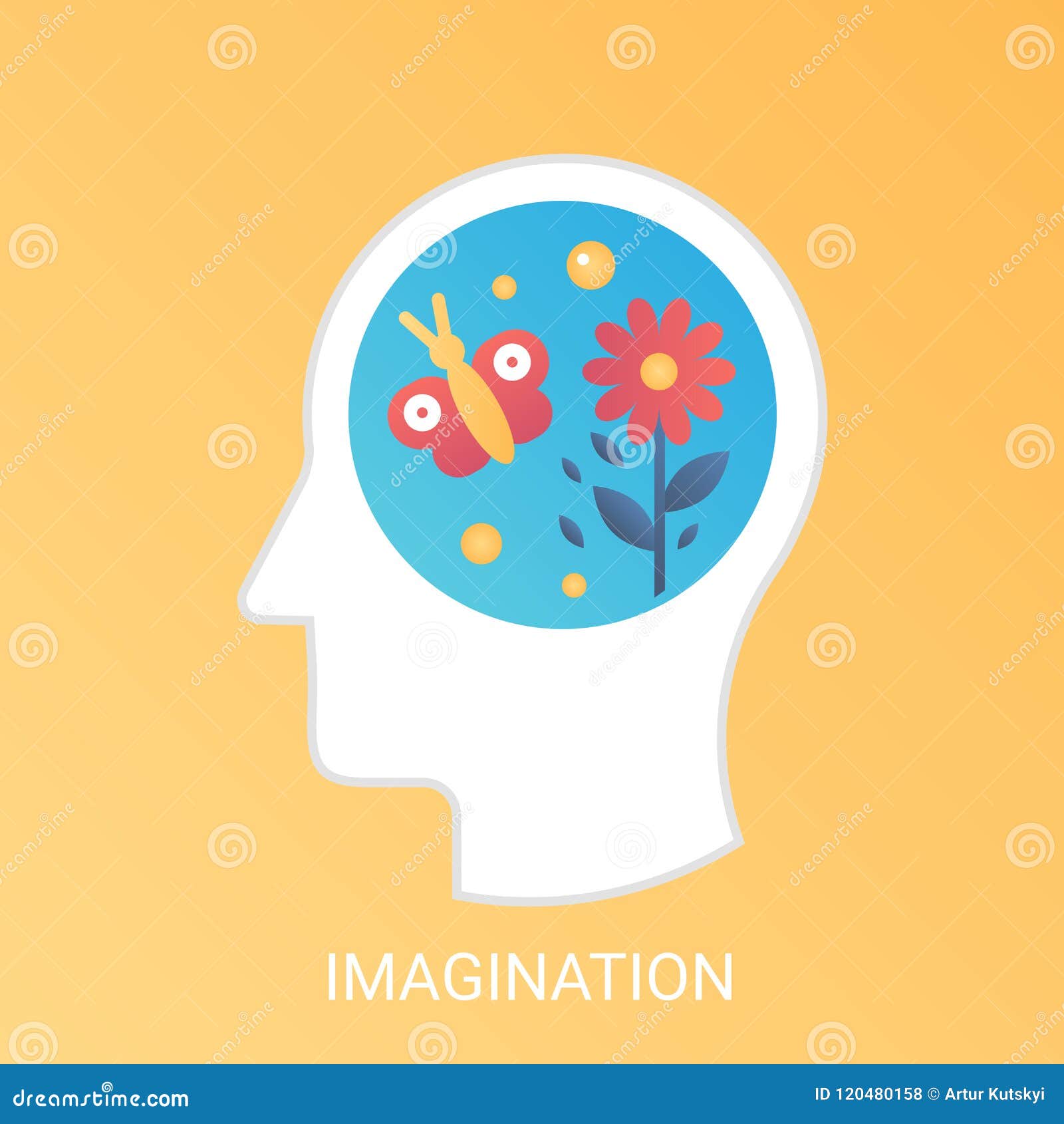Vector Imagination Concept. Modern Gradient Flat Style. Stock Vector ...