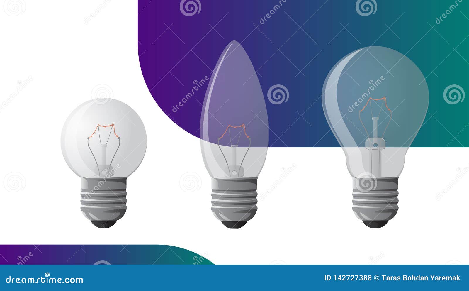Vector Incandescent Light Bulb Set. Vector Illustration for Your Design ...