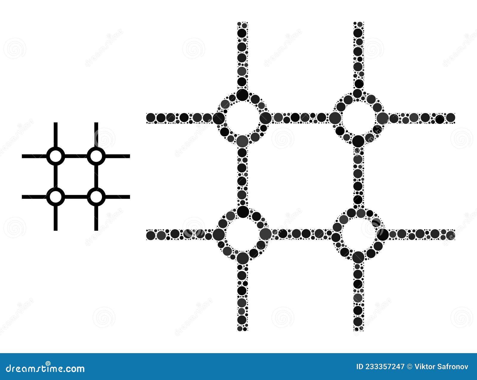 Vector Incomplete Square Grid Composition of Dots Stock Vector ...
