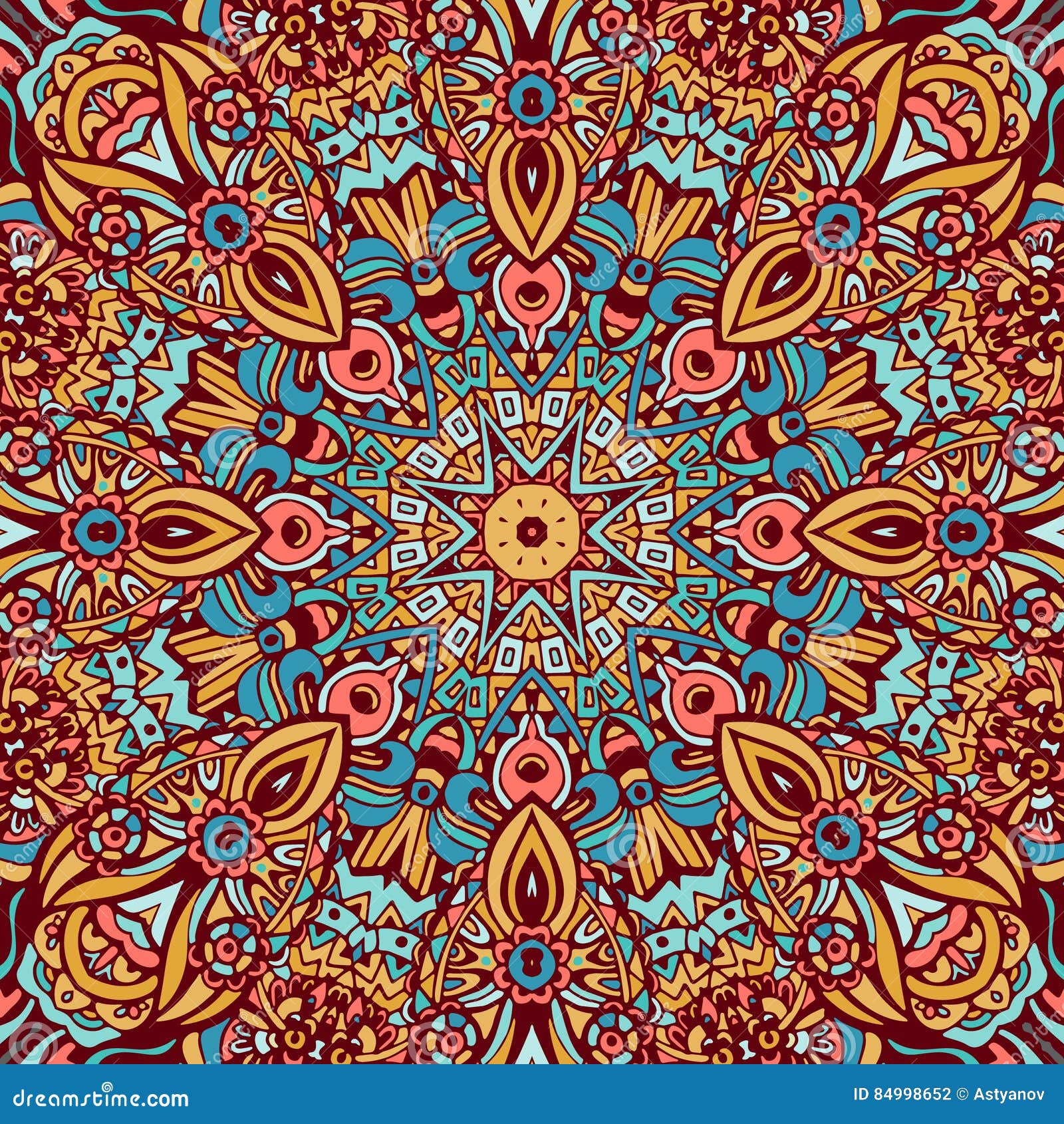 Vector Indian Ethnic Mandala Pattern Stock Vector - Illustration of ...