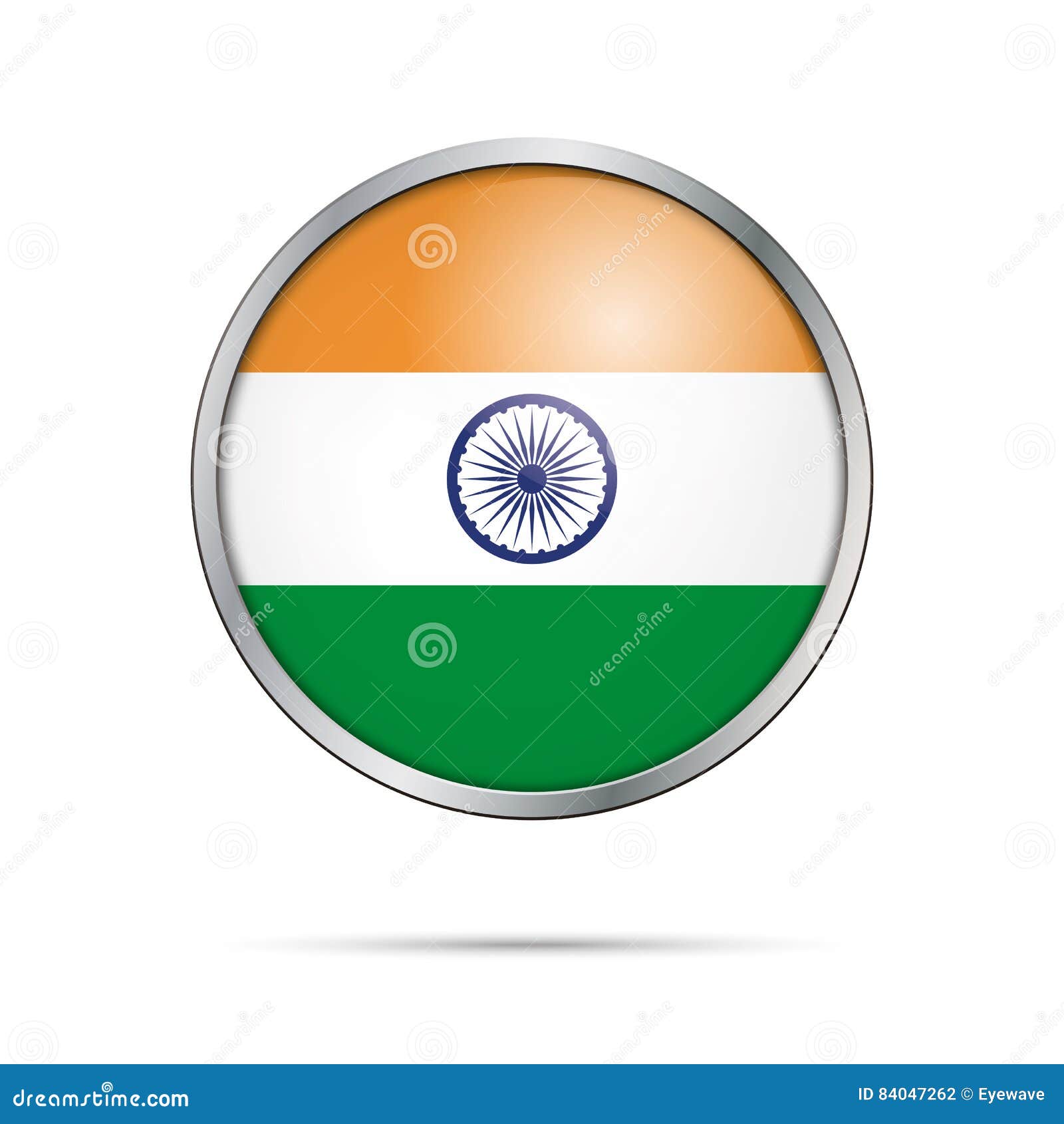 Vector Indian Flag Button. India Flag in Glass Button Style. Stock ...