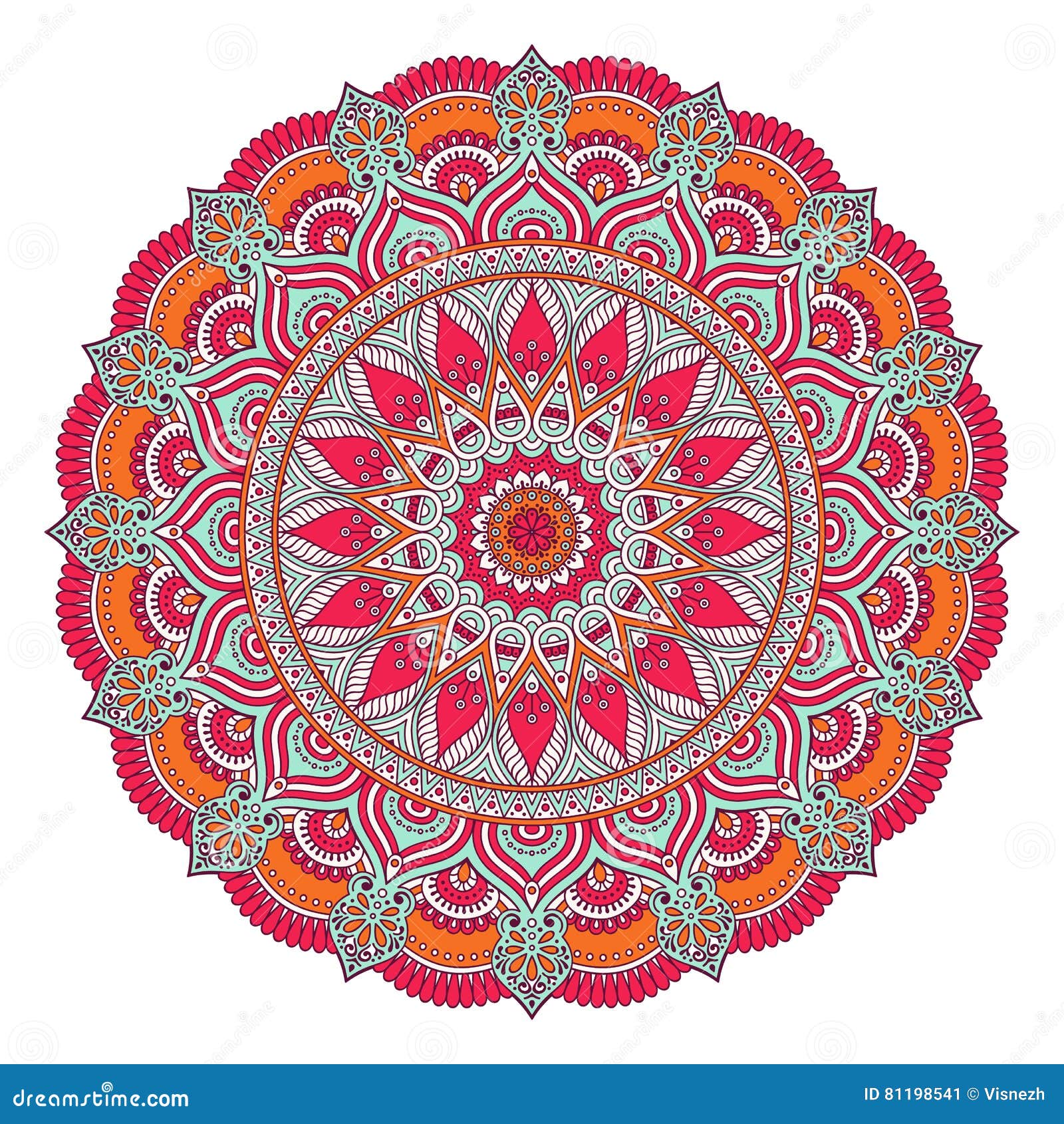 Vector indian Mandala stock vector. Illustration of decoration - 81198541