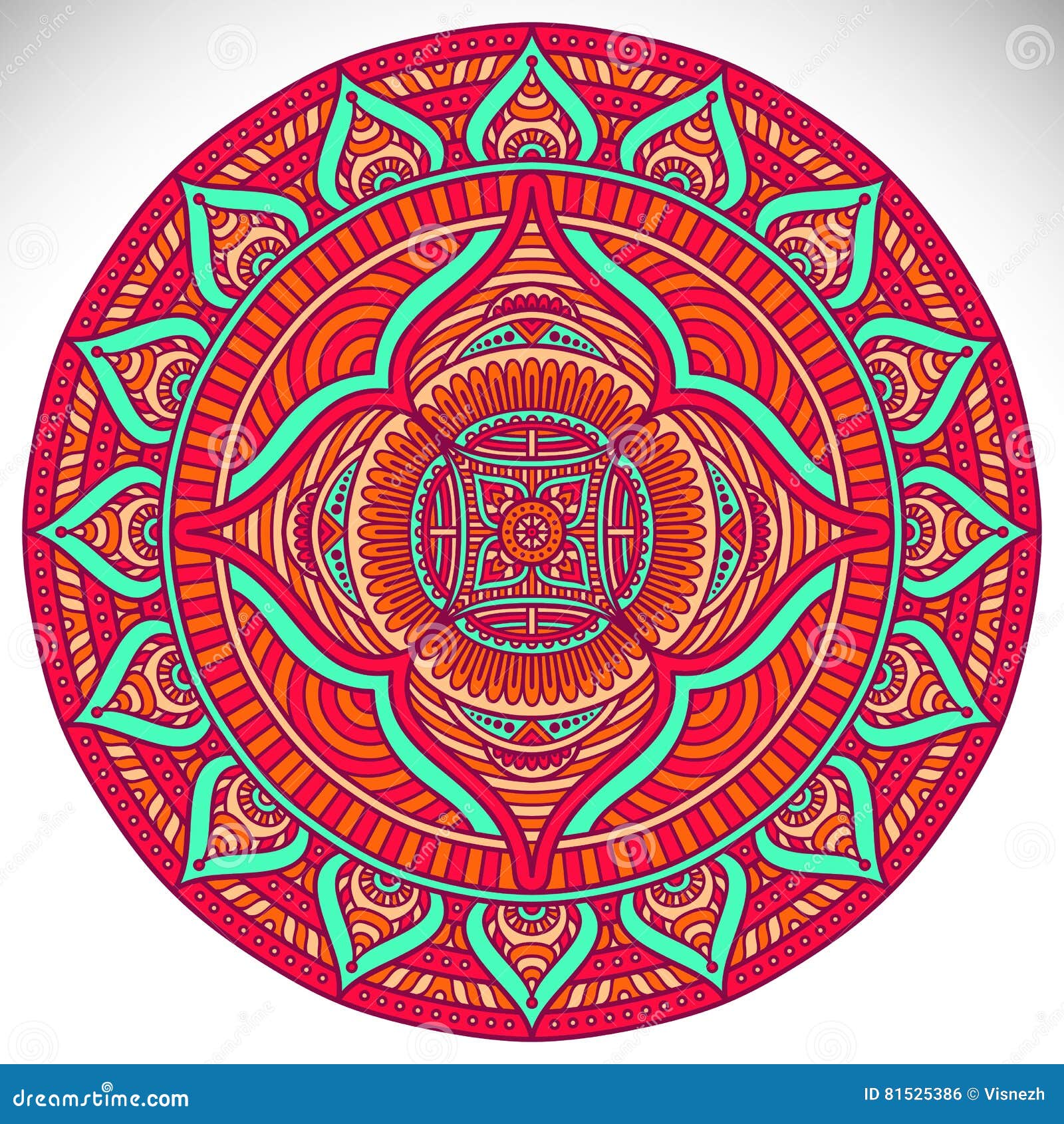 Vector indian Mandala stock vector. Illustration of identity - 81525386